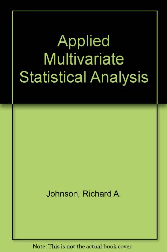 Applied multivariate statistical analysis de Johnson, Richard A ...