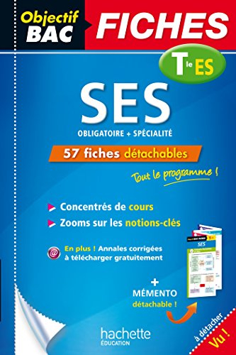 Ses, terminale es : oligatoire + spécialité : 57 fiches détachables de ...