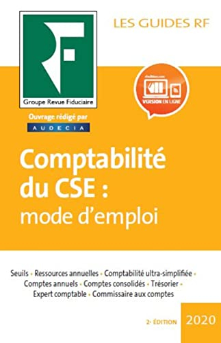 Comptabilité du cse : mode d'emploi 2020 de Audecia (France) | Recyclivre