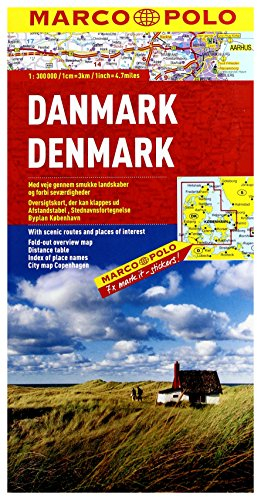 Danemark - carte routière et touristique - avec plan du centre-ville de ...