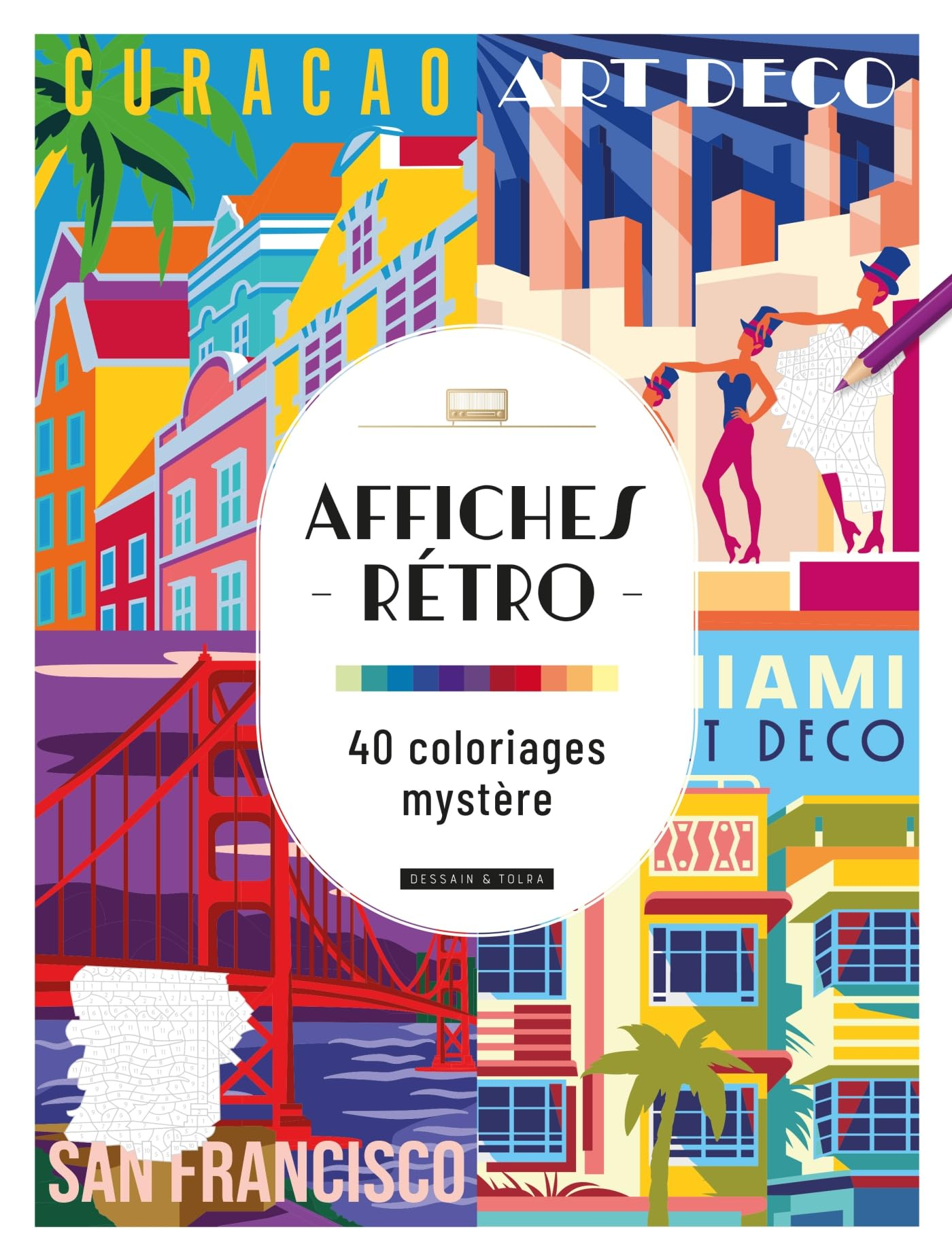 Affiches rétros : 40 coloriages mystère de Dessain Et Tolra | Recyclivre