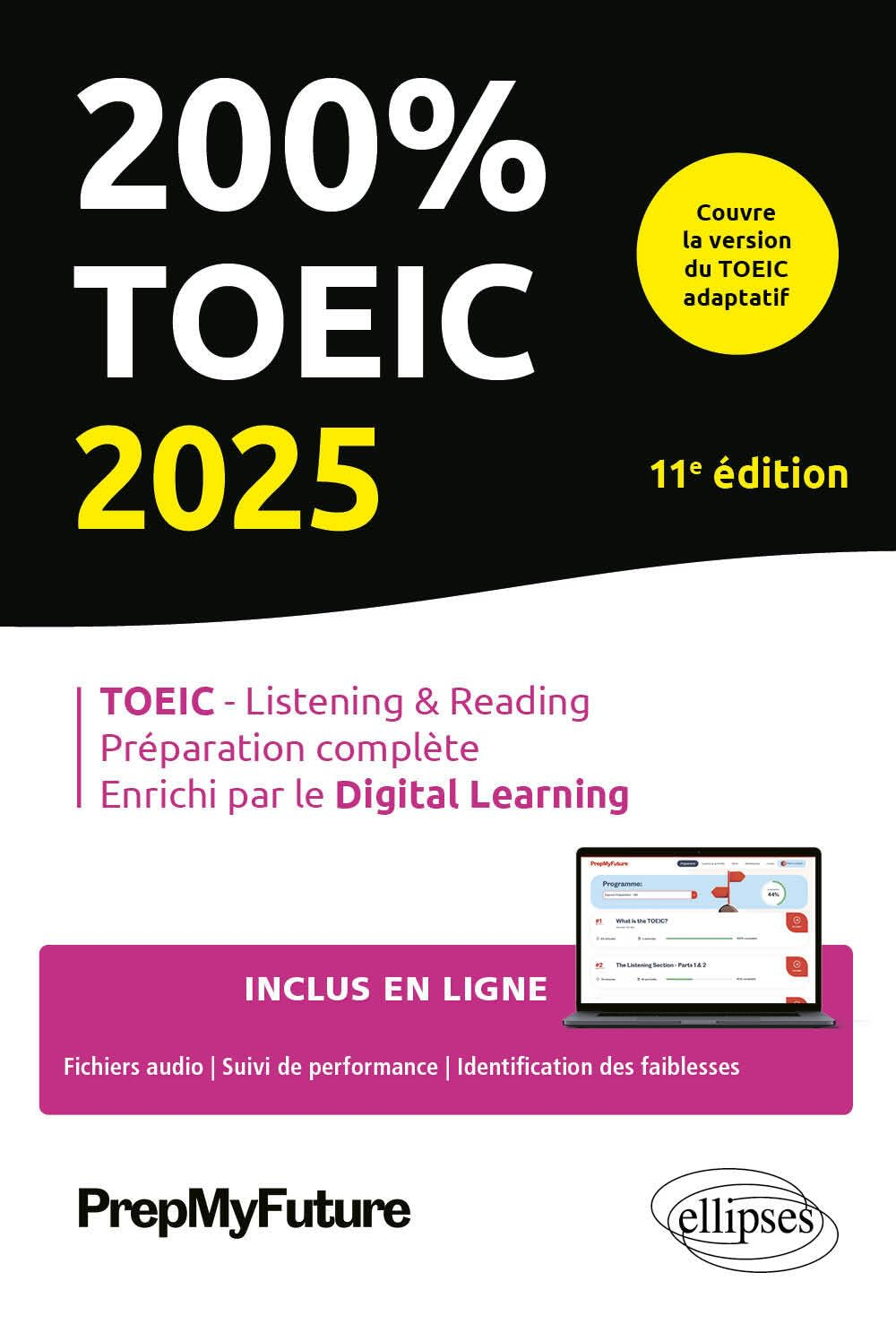 200 % toeic 2025 : toeic-listening & reading, préparation complète, enrichi par le digital ...