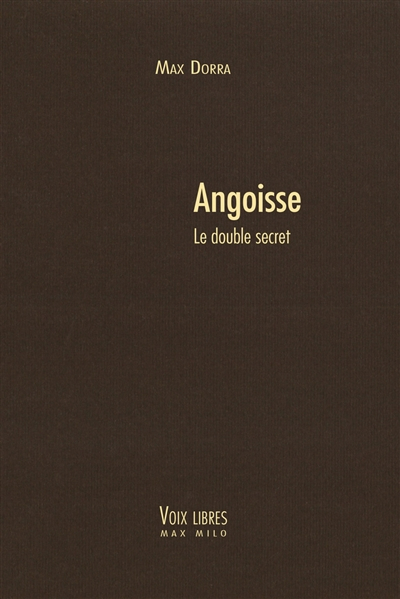 Angoisse, le double secret de Max Dorra | Recyclivre