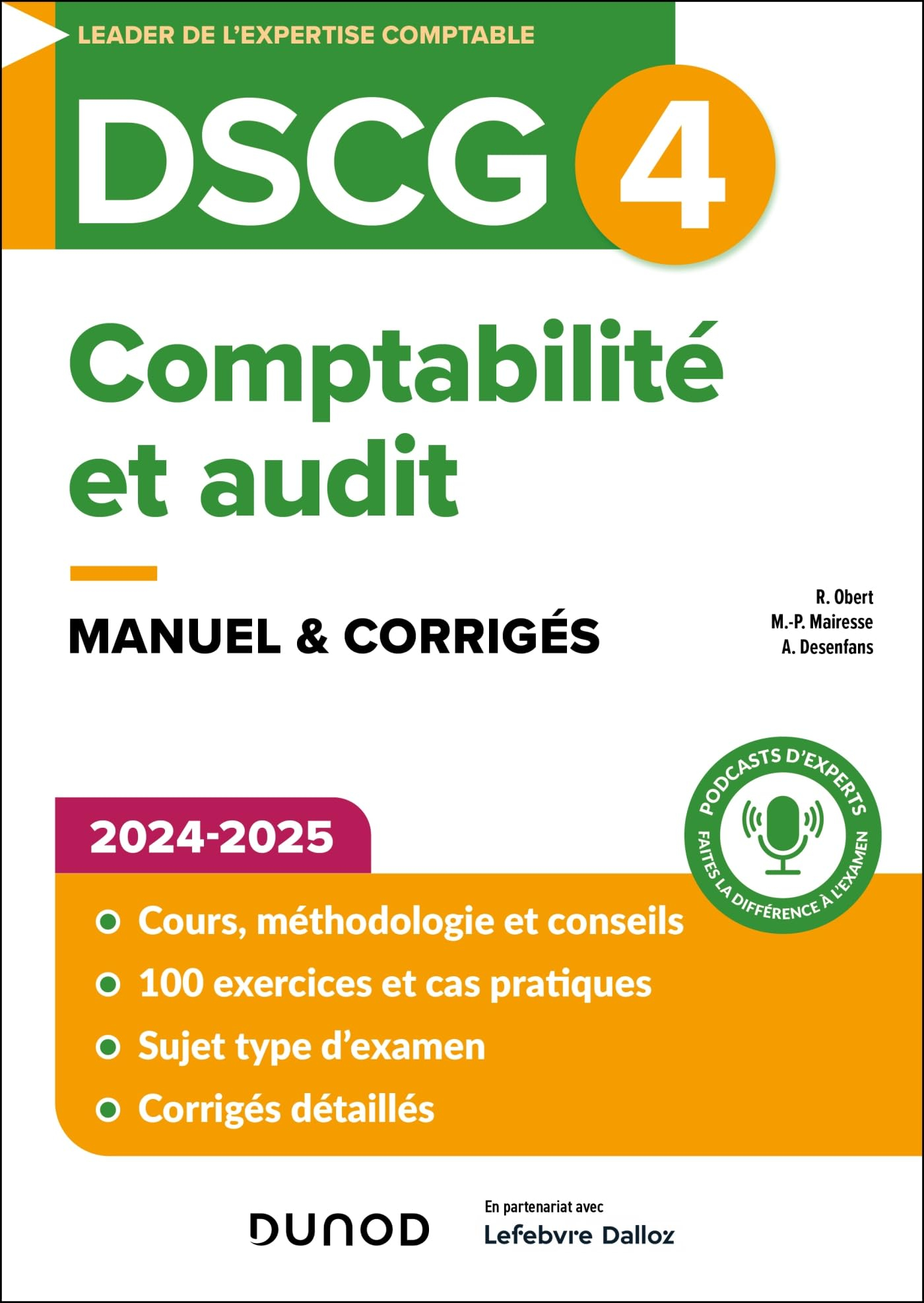 Dscg 4, comptabilité et audit : manuel & corrigés : 2024-2025 de Robert Obert, Marie-Pierre ...