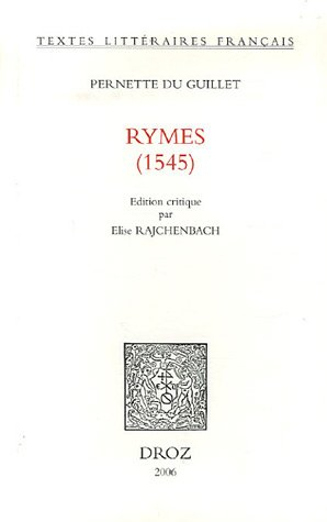 Rymes (1545) de Pernette Du Guillet | Recyclivre