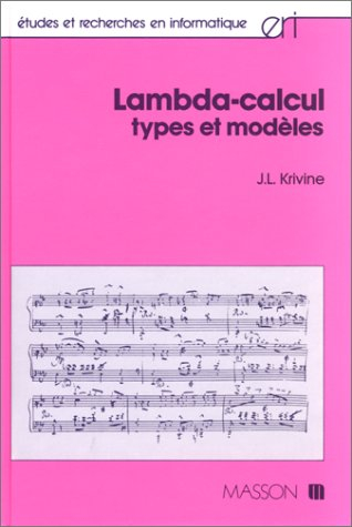 Lambda-calcul, types et modèles de Jean-Louis Krivine | Recyclivre
