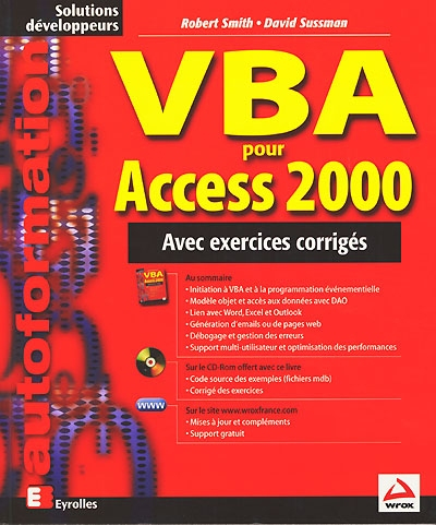 Vba pour access 2000 de Robert Smith, David Sussman | Recyclivre