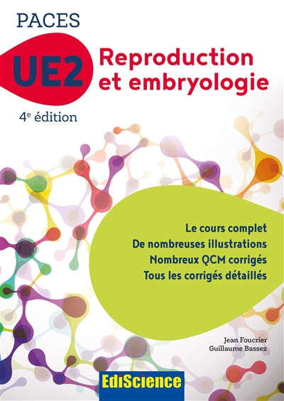 Reproduction et embryologie, ue2 paces de Jean Foucrier, Guillaume ...