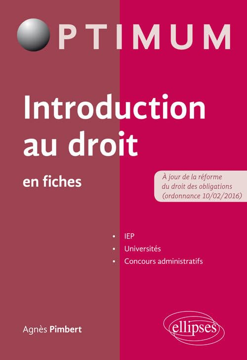 Introduction au droit en fiches de Agnès Pimbert | Recyclivre
